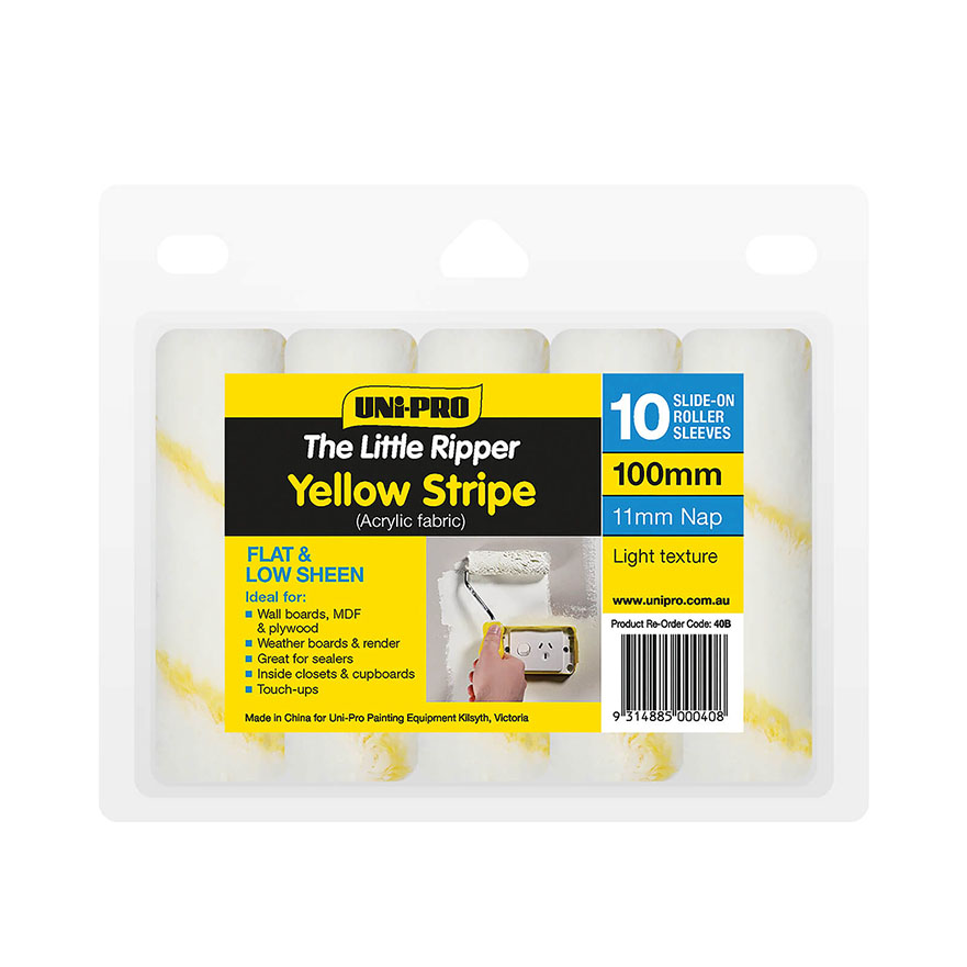 Uni Pro Little Ripper Fabric Roller Cover 11mm x 100mm 10 Pack